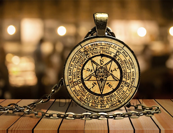 Cthulhu Pentagram Seal Pagan Wiccan Occult Necklace Cthulhu - Etsy