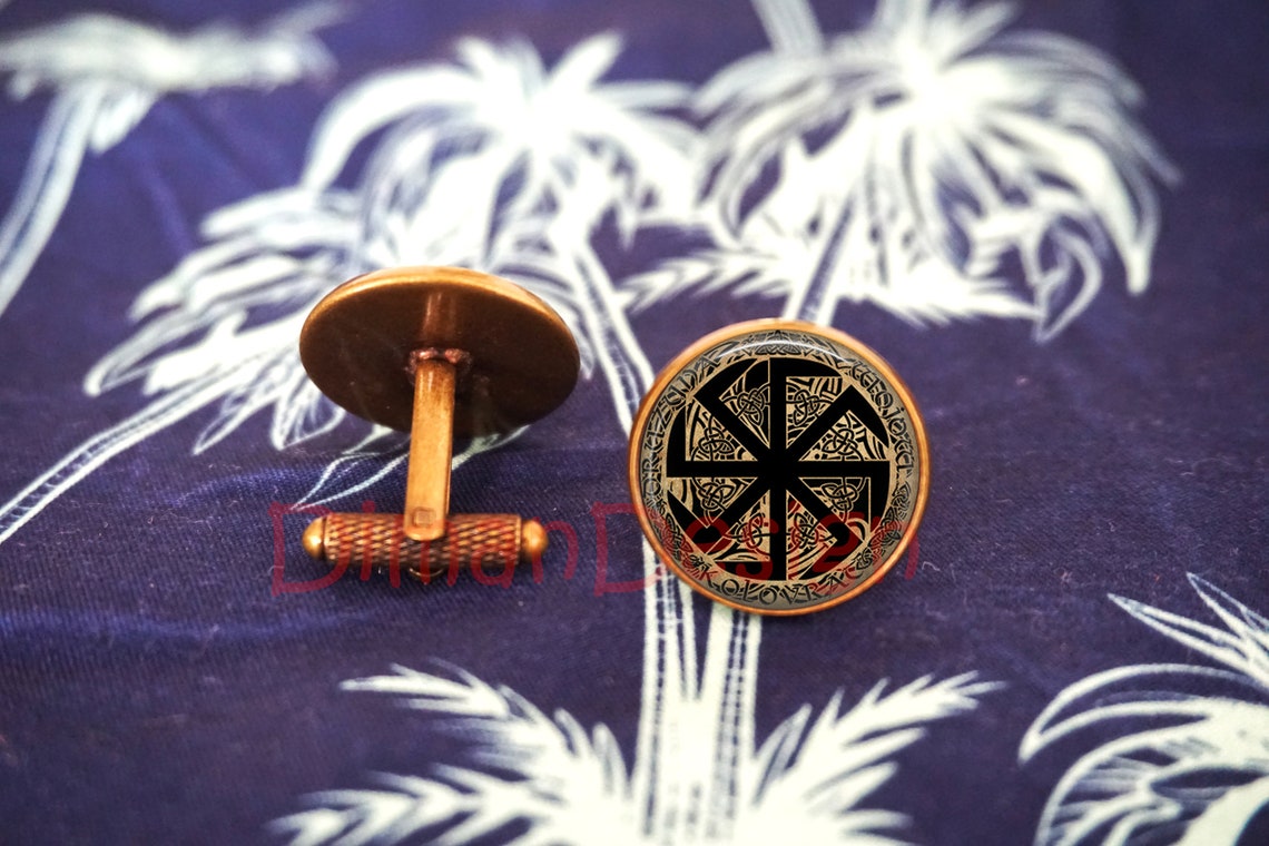KOLOVRAT Swastika Rune Cufflinks Swastika Jewelry Occult - Etsy