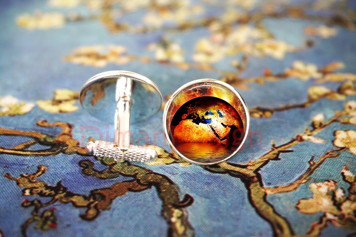 Earth Cufflinks Galaxy Jewelry Space Cufflinks - Etsy UK