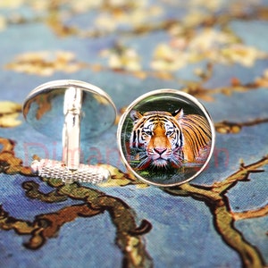 Tiger Cufflinks Tiger Jewelry Hunter Cufflinks - Etsy UK