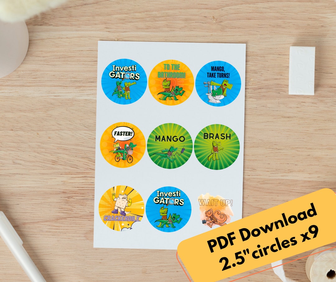 INSTANT DOWNLOAD Investigators Book Comics Stickers, Cupcake Topper for ...