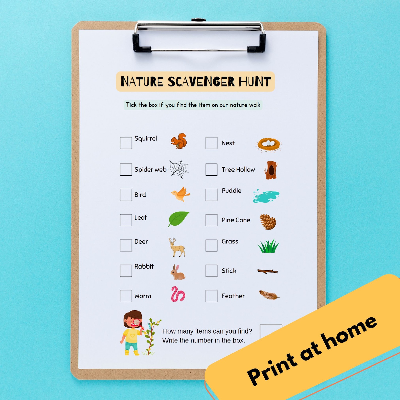 Printable Scavenger Hunt for Nature Walk for Kids - Etsy