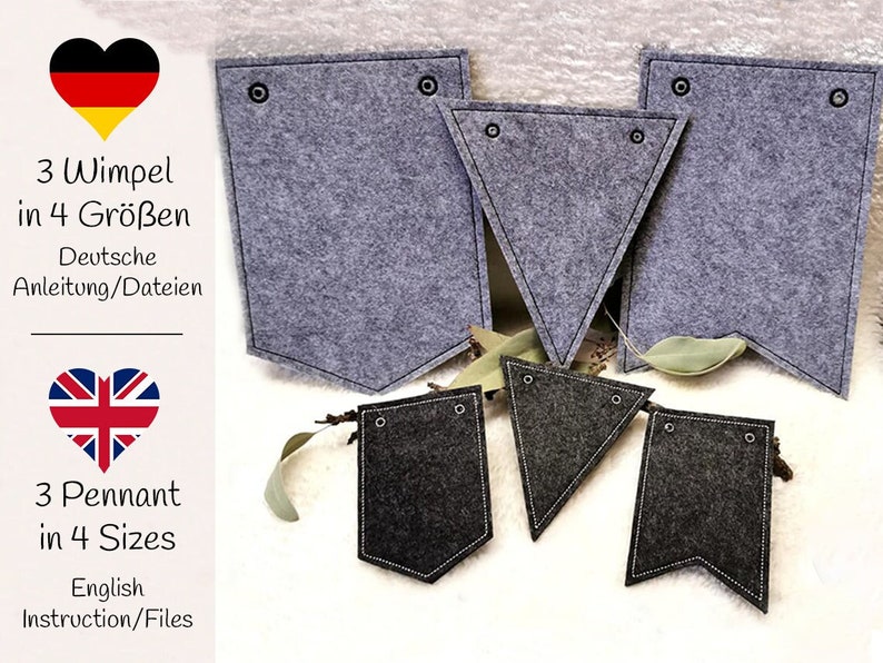 Blank Pennant Felt - ITH Embroidery File - Etsy