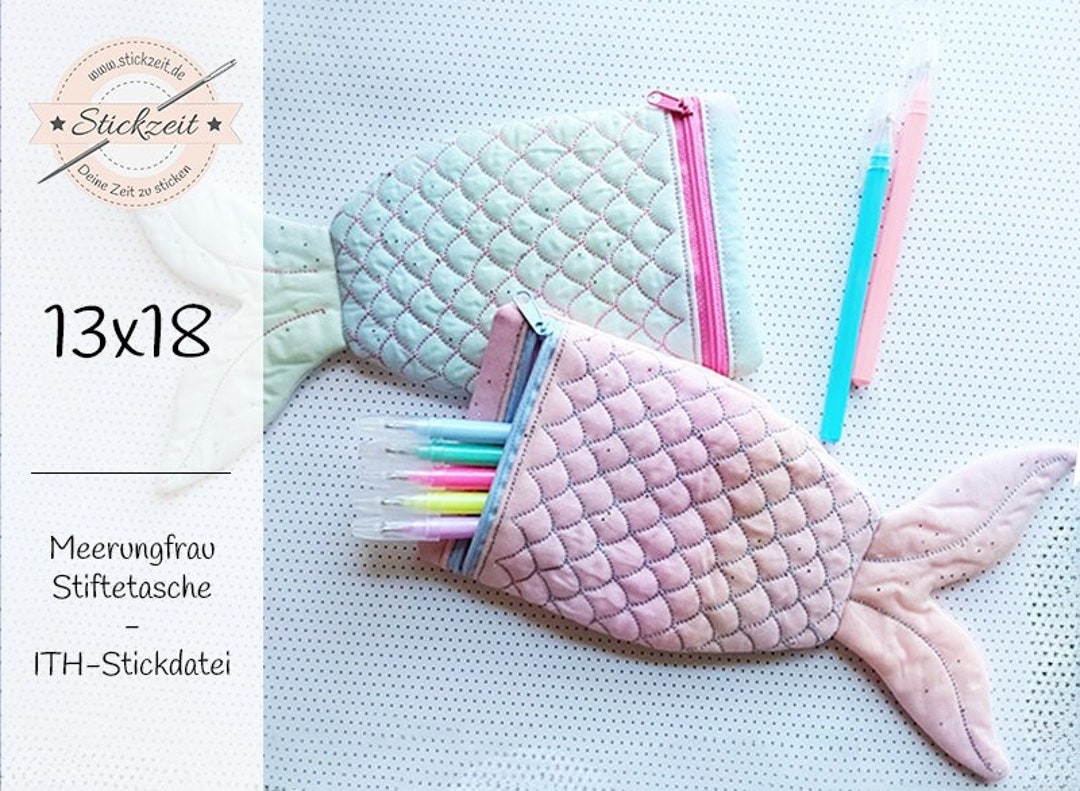 Mermaid Pencil Case ITH Embroidery File - Etsy