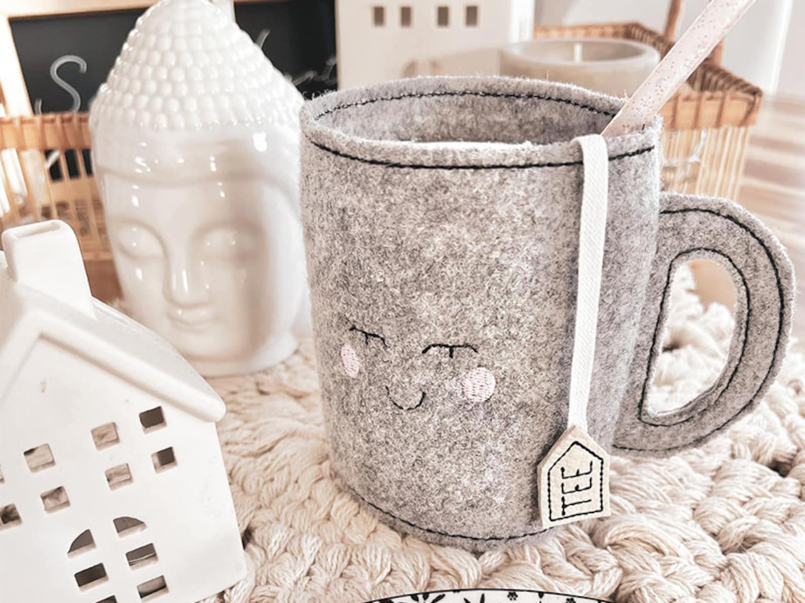 Cute Mugs for Money Box Banderoles - ITH Embroidery File - Etsy