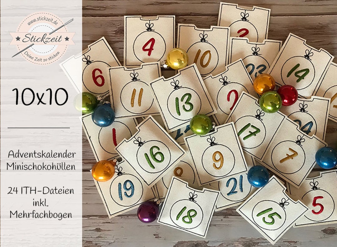 Advent Calendar Mini Chocolate Covers ITH Embroidery File - Etsy UK
