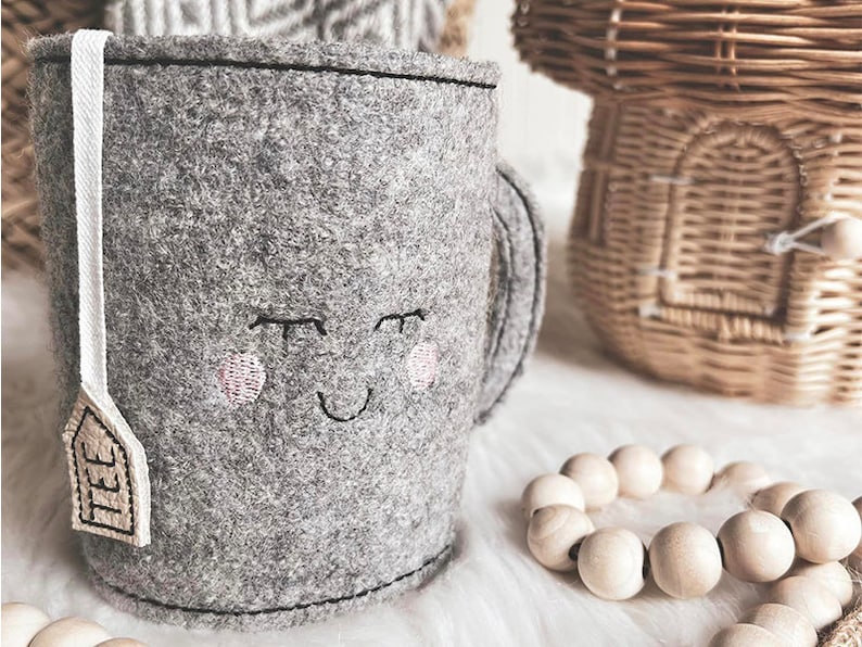 Cute Mugs for Money Box Banderoles - ITH Embroidery File - Etsy