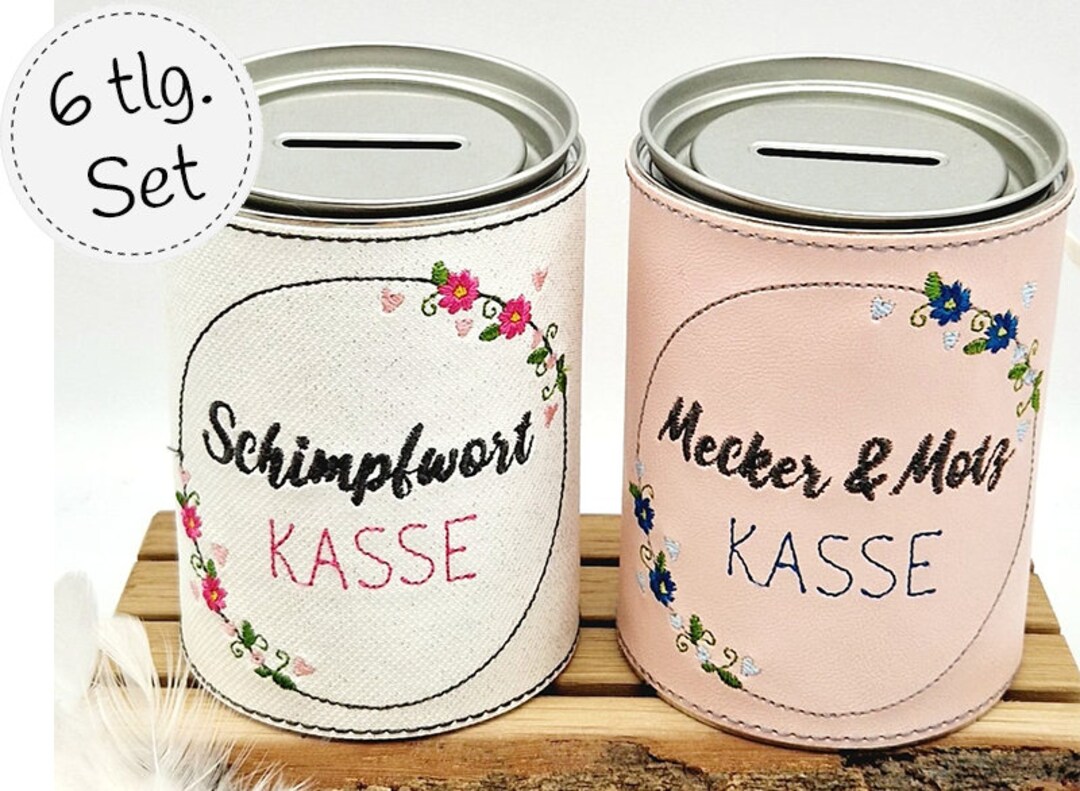 Meckerkasse Money Box Banderoles - ITH Embroidery File - Etsy