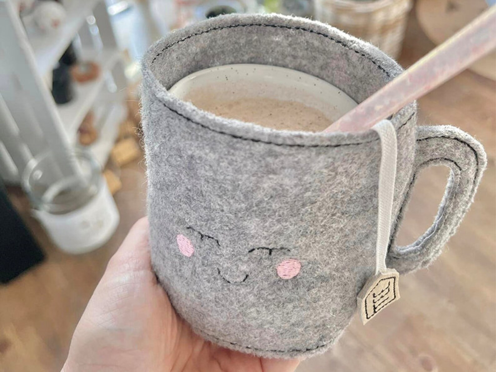 Cute Mugs for Money Box Banderoles - ITH Embroidery File - Etsy
