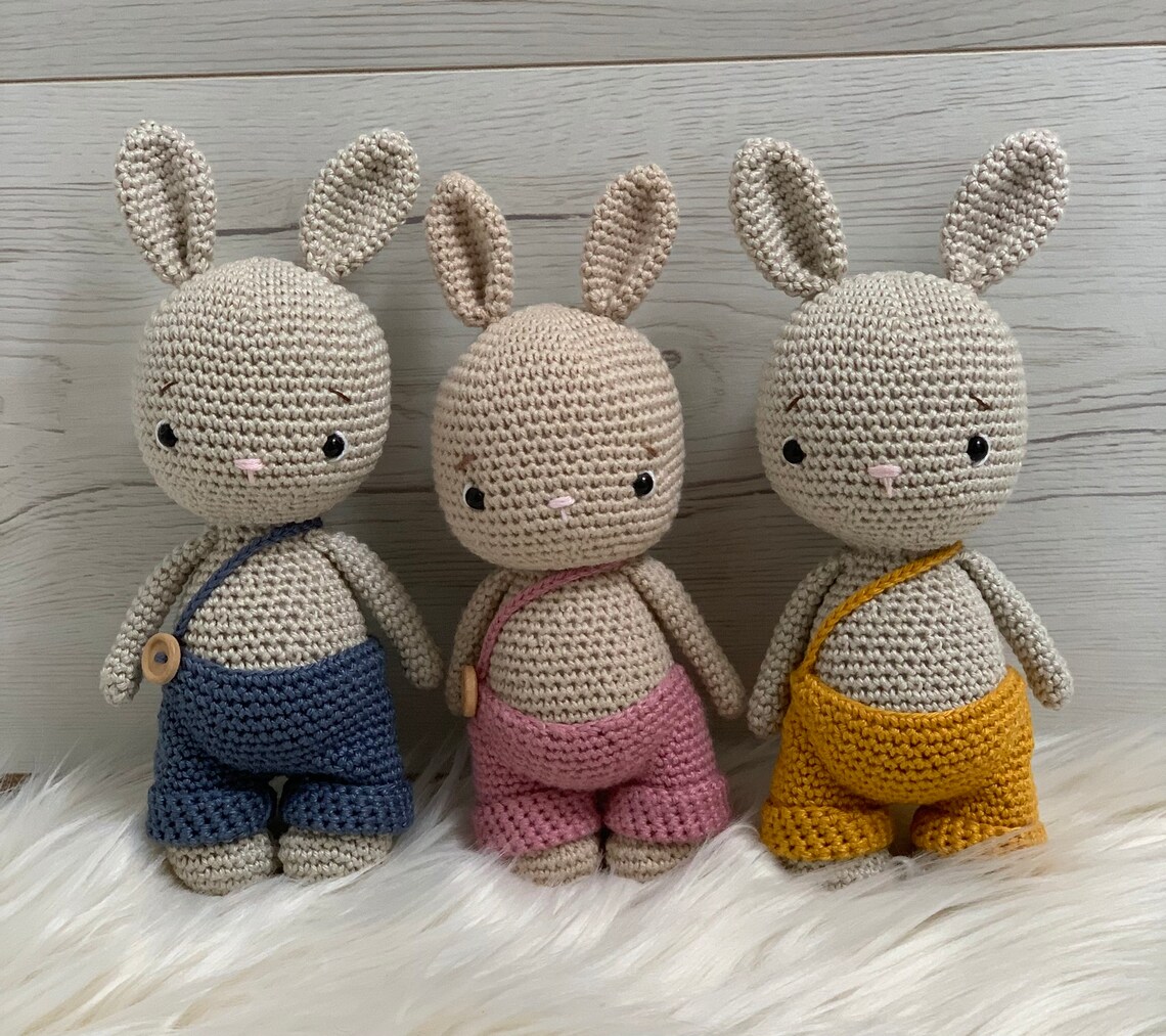 Crocheted Amigurumi Bunny, Cotton, Handmade, Crochet Animal, Rabbit, - Etsy