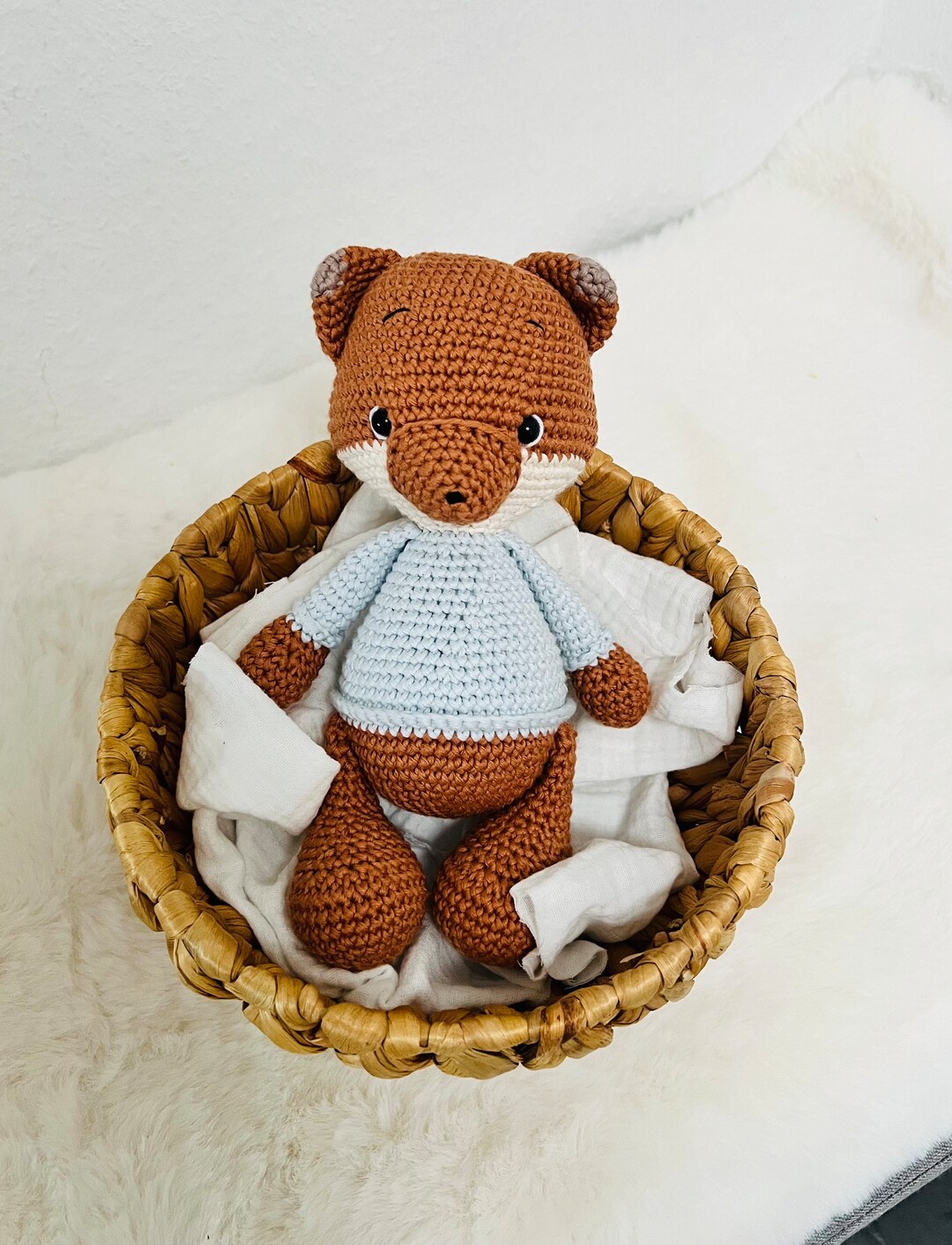 Crocheted Amigurumi Bunny, Organic Cotton, Handmade, Crochet Animal ...