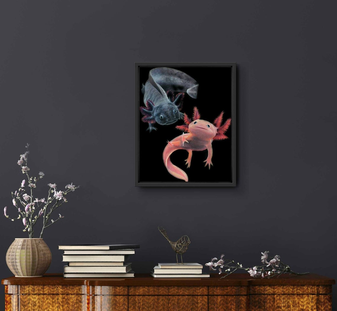 Yin Yang Axolotl Oil Painting, Original Authentic Artwork, Australian ...
