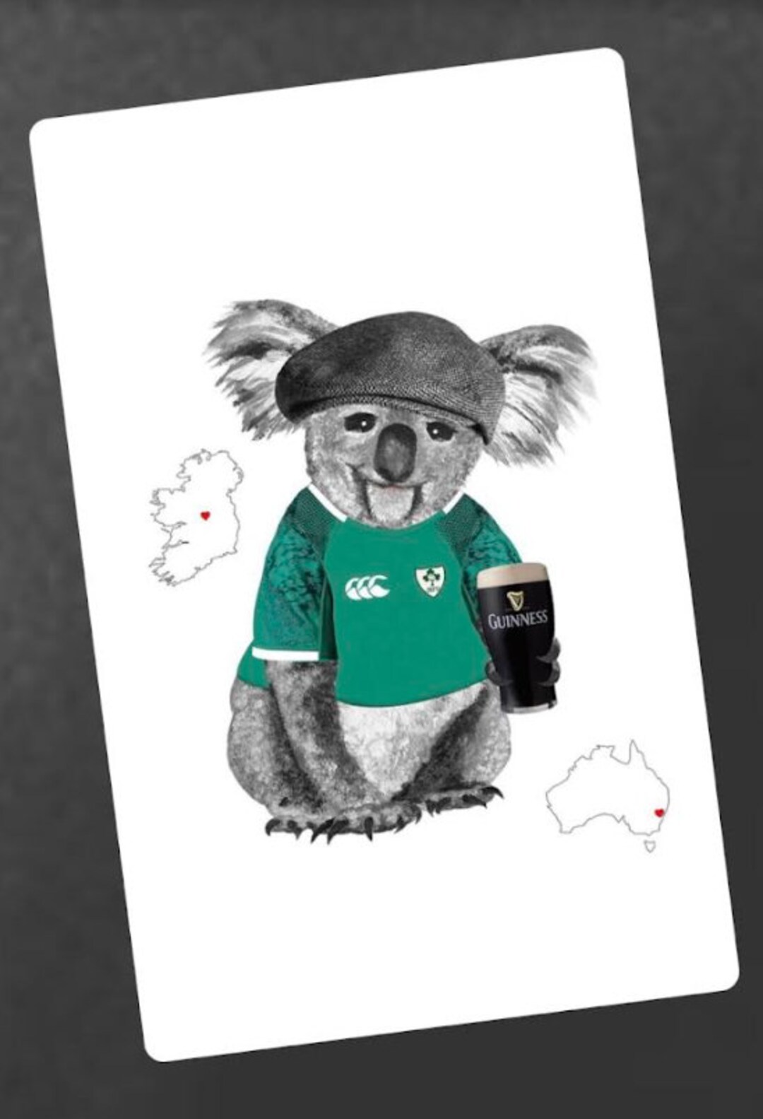 GAA Jersey on Koala, A4 Print, Australia to Ireland, County Jerseys ...