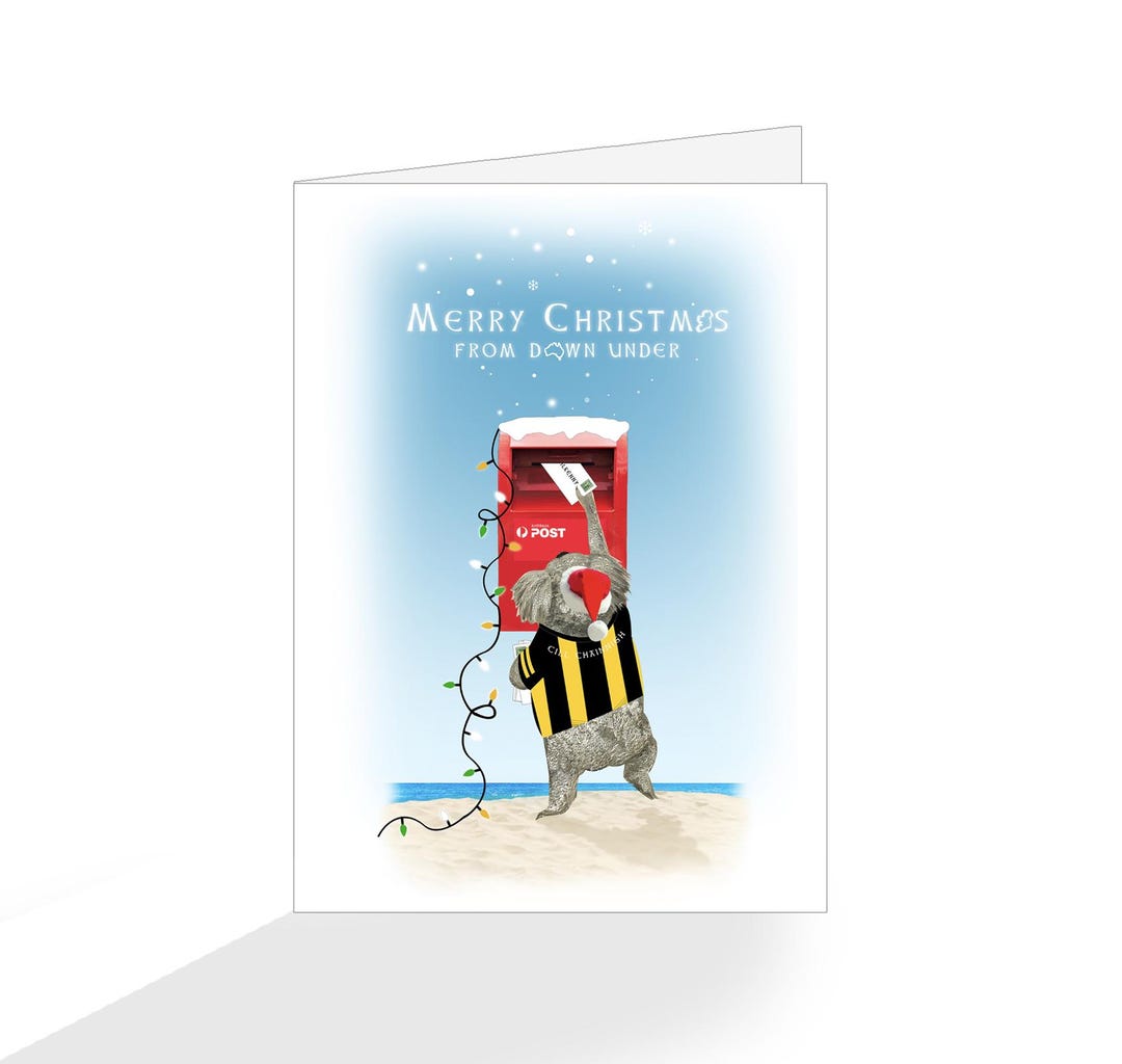 Christmas Card, Koala With Irish Jersey Posting Christmas Card From ...