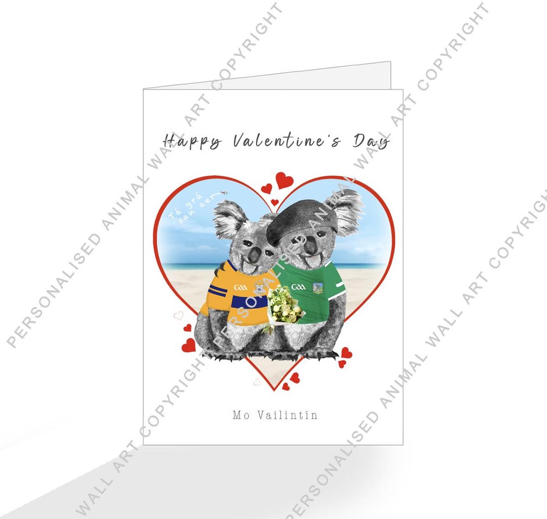 Valentine's Day Card irish in Australia, Koalas With Irish GAA County ...