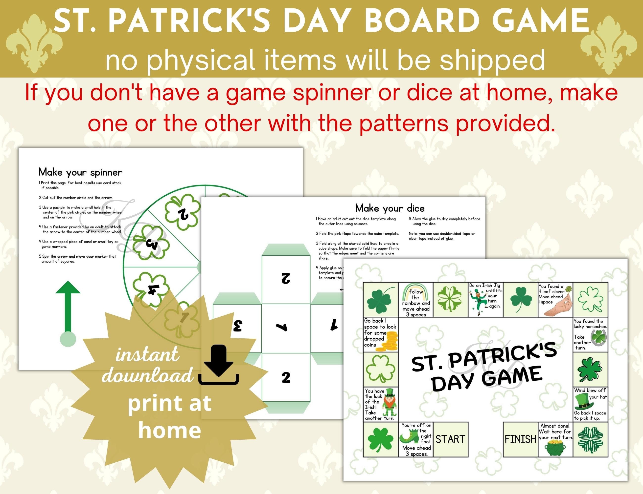 St. Patrick's Day Board Game, Printable Children's St. Patrick's Day ...