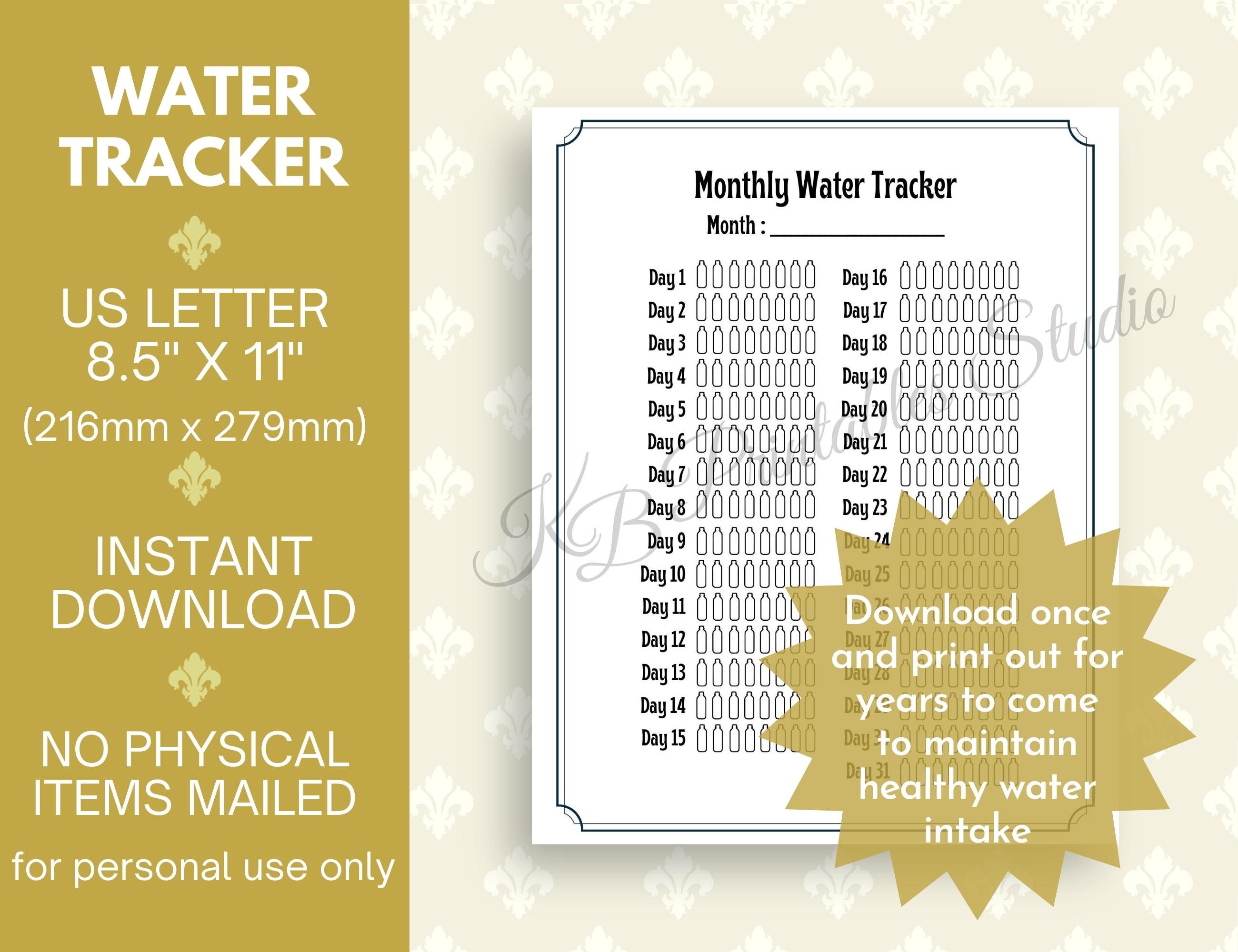 Water Tracker, Goal Tracker, Health & Fitness Chart , Daily Water ...