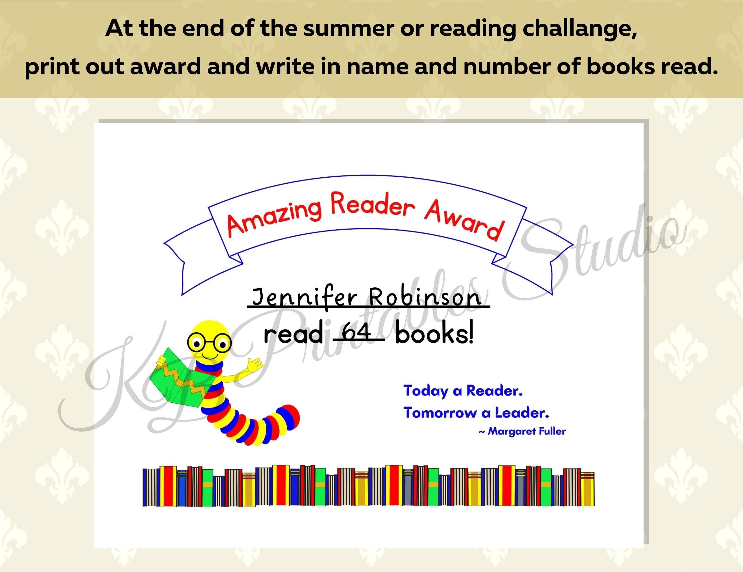 Summer Reading List Packet, Bookworm Reading Challenge (PDF) - Etsy