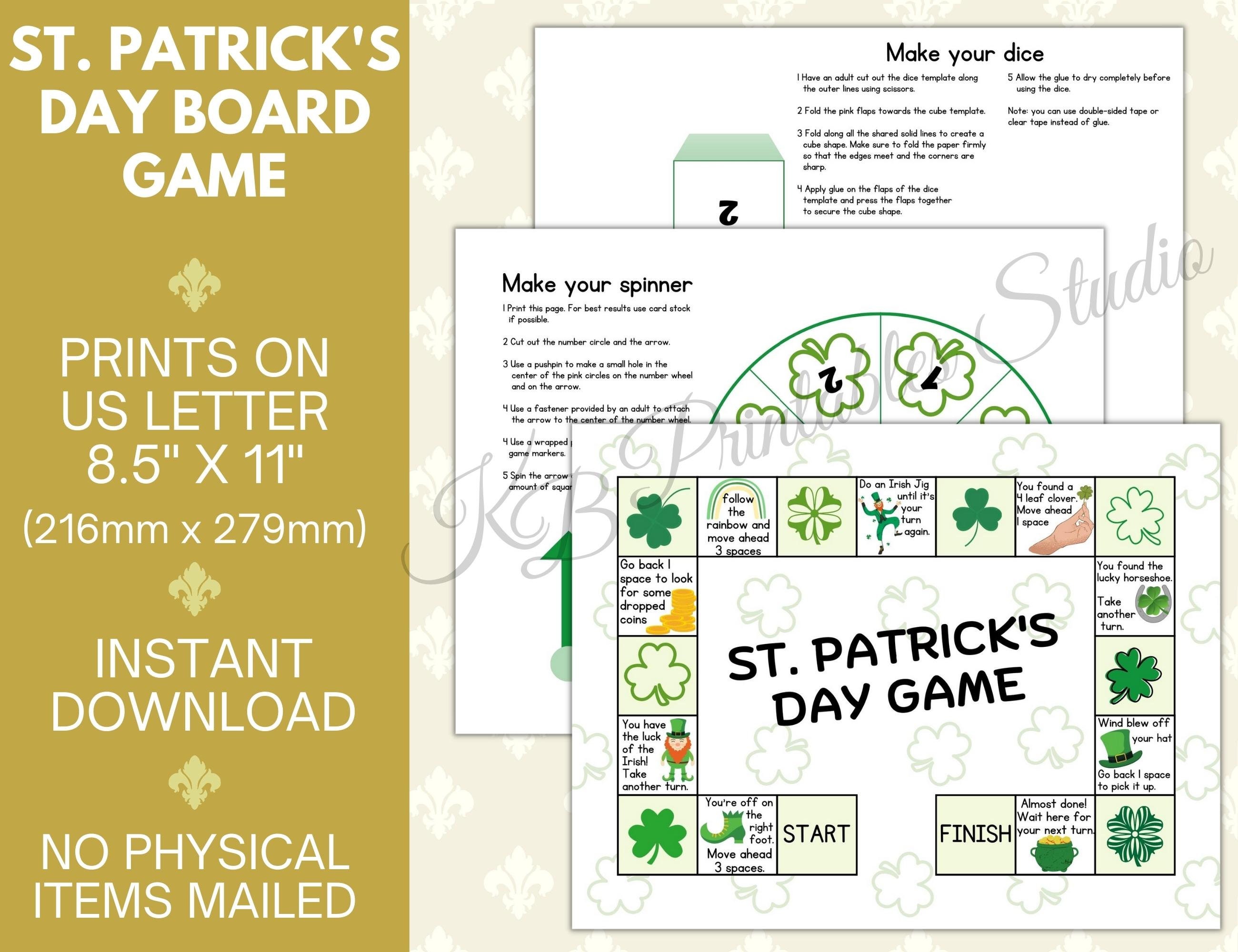St. Patrick's Day Board Game, Printable Children's St. Patrick's Day ...