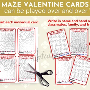 Maze Valentine's Day Cards, Printable Children's Valentine's Cards ...