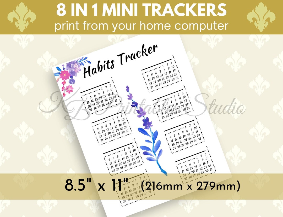 Habit Tracker, 8 in 1 Mini Habit Tracker, Health and Fitness Chart ...