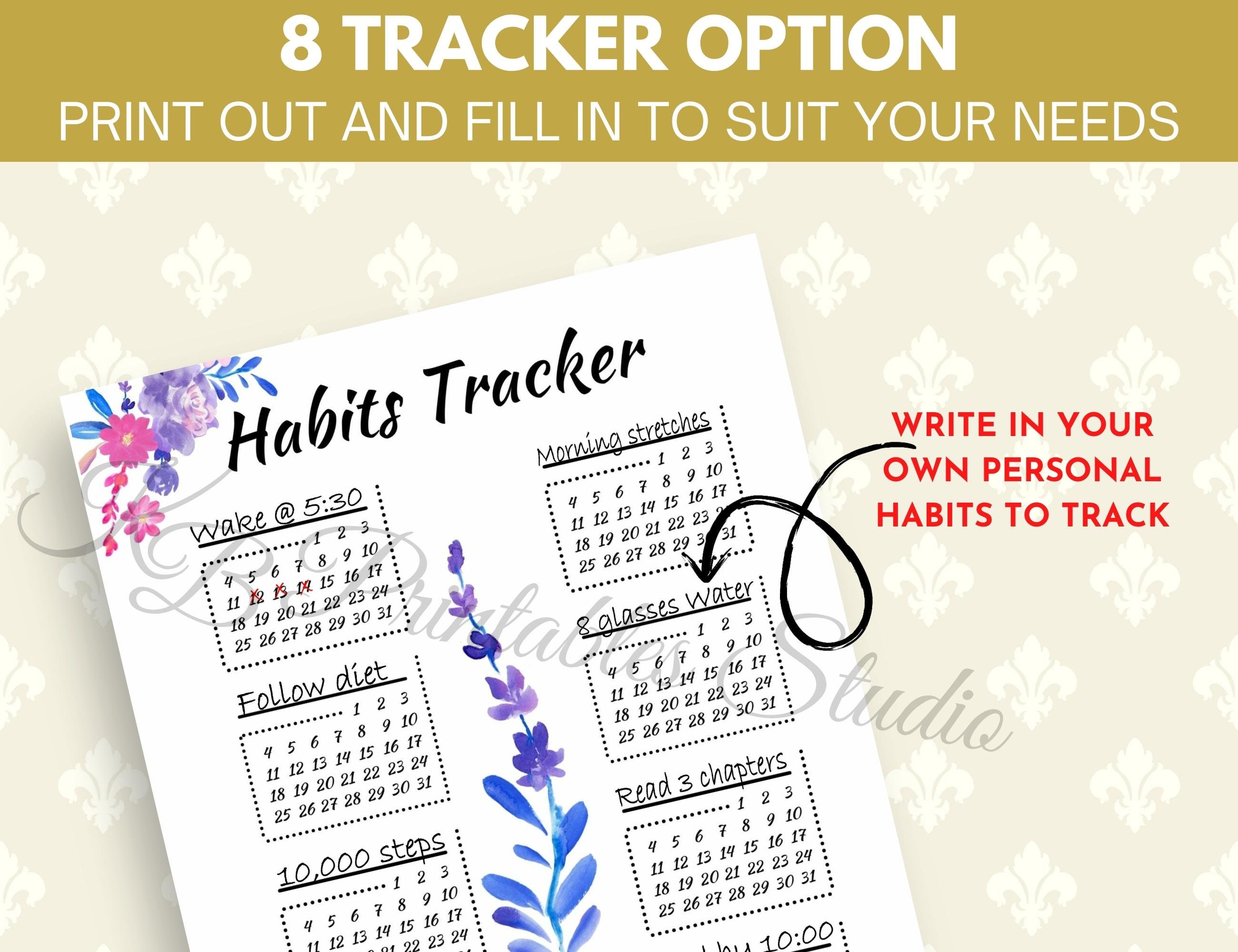 Habit Tracker, 8 in 1 Mini Habit Tracker, Health and Fitness Chart ...