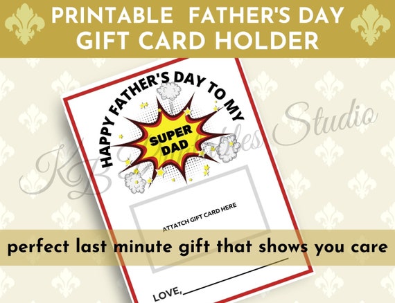 Printable Father's Day Gift Card Holder Happy - Etsy