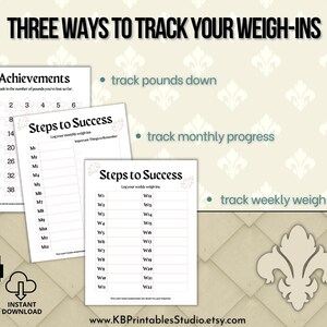Weight Loss Tracker, Weigh-in Chart, Weight Loss Planner, Printable ...