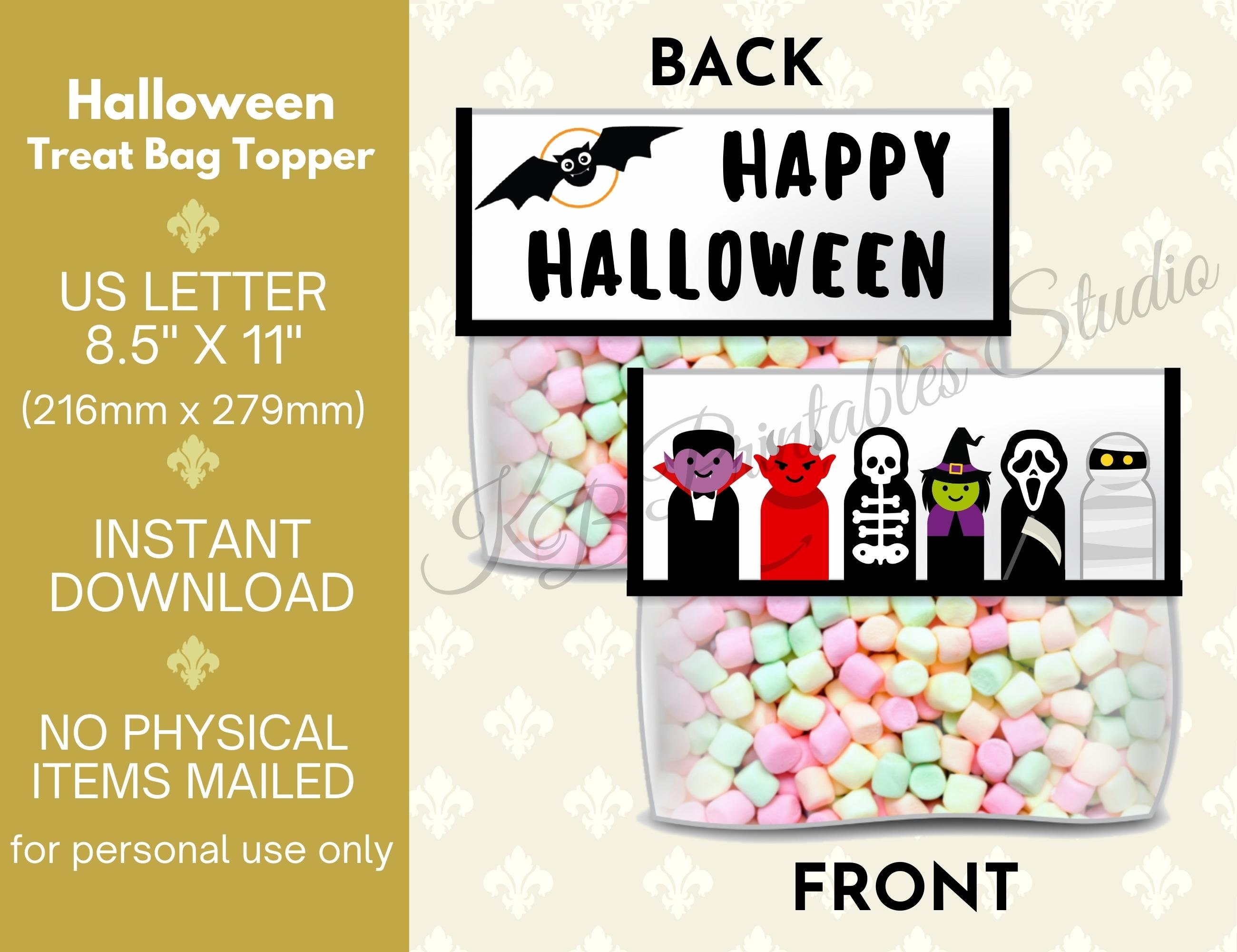 Printable Halloween Treat Bag Toppers (PDF Download) - Etsy