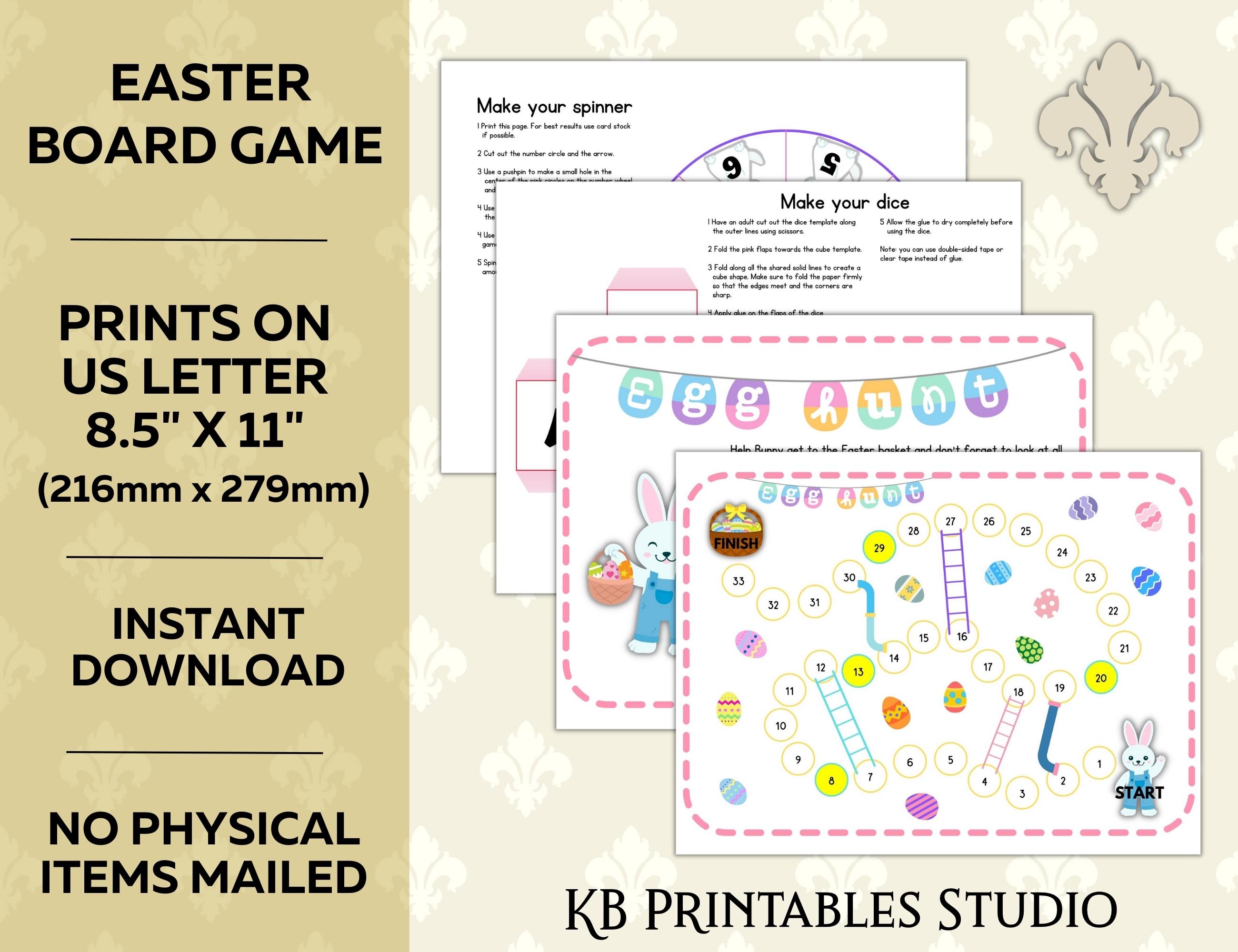 Easter Board Game, Printable Easter Game for Kids, Printable Children's ...