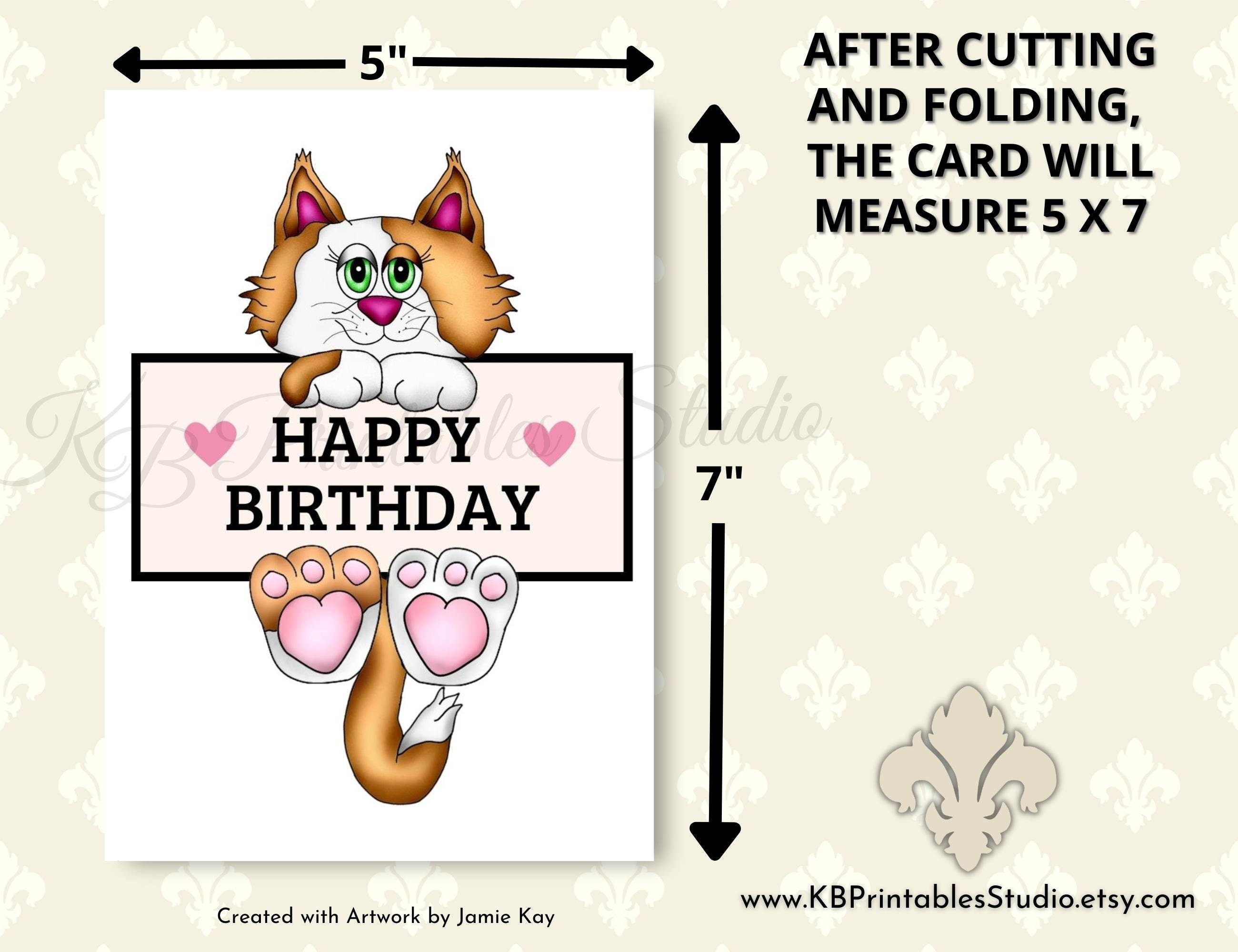 Printable Cat Lover Birthday Card Cute Birthday Card - Etsy