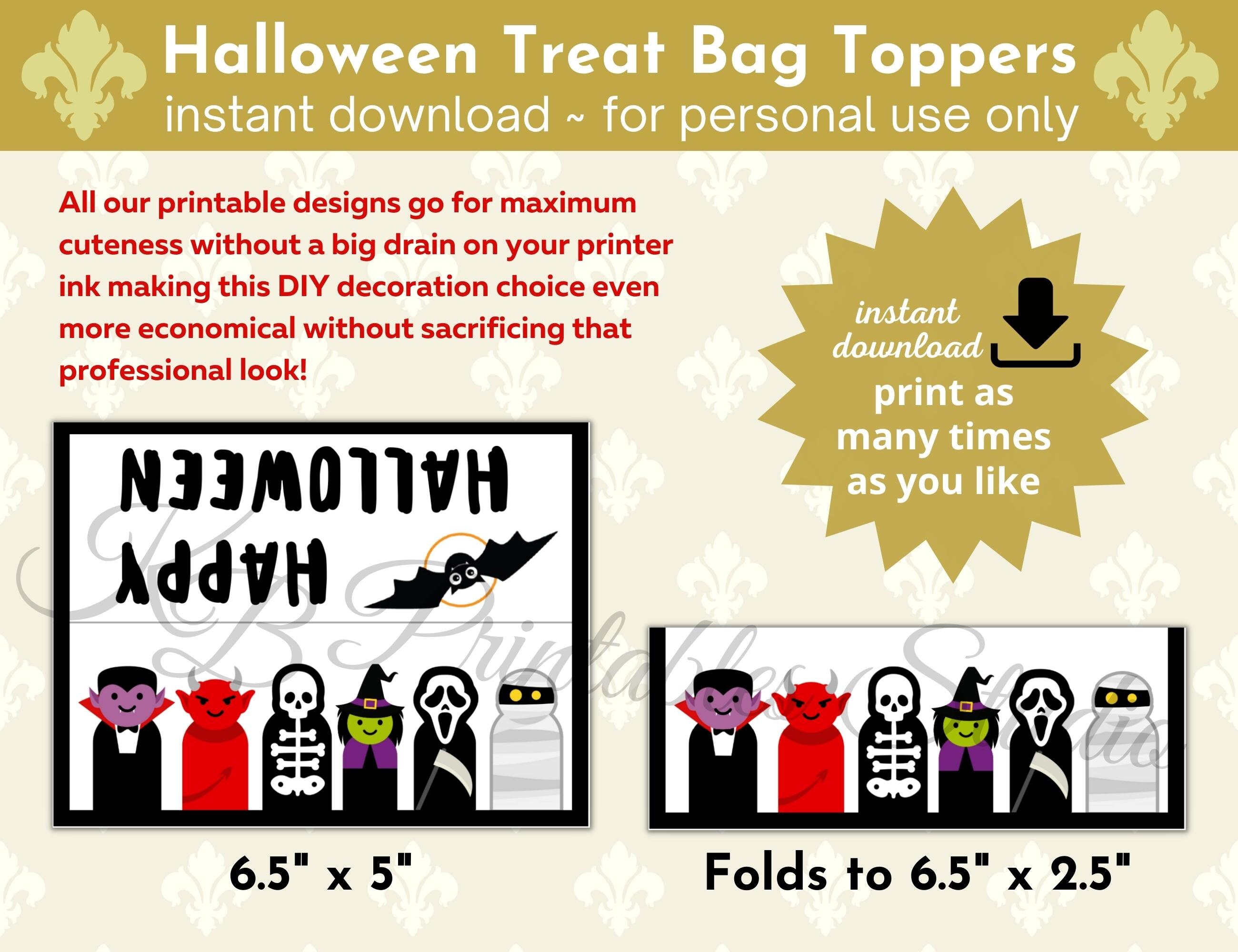 Printable Halloween Treat Bag Toppers (PDF Download) - Etsy