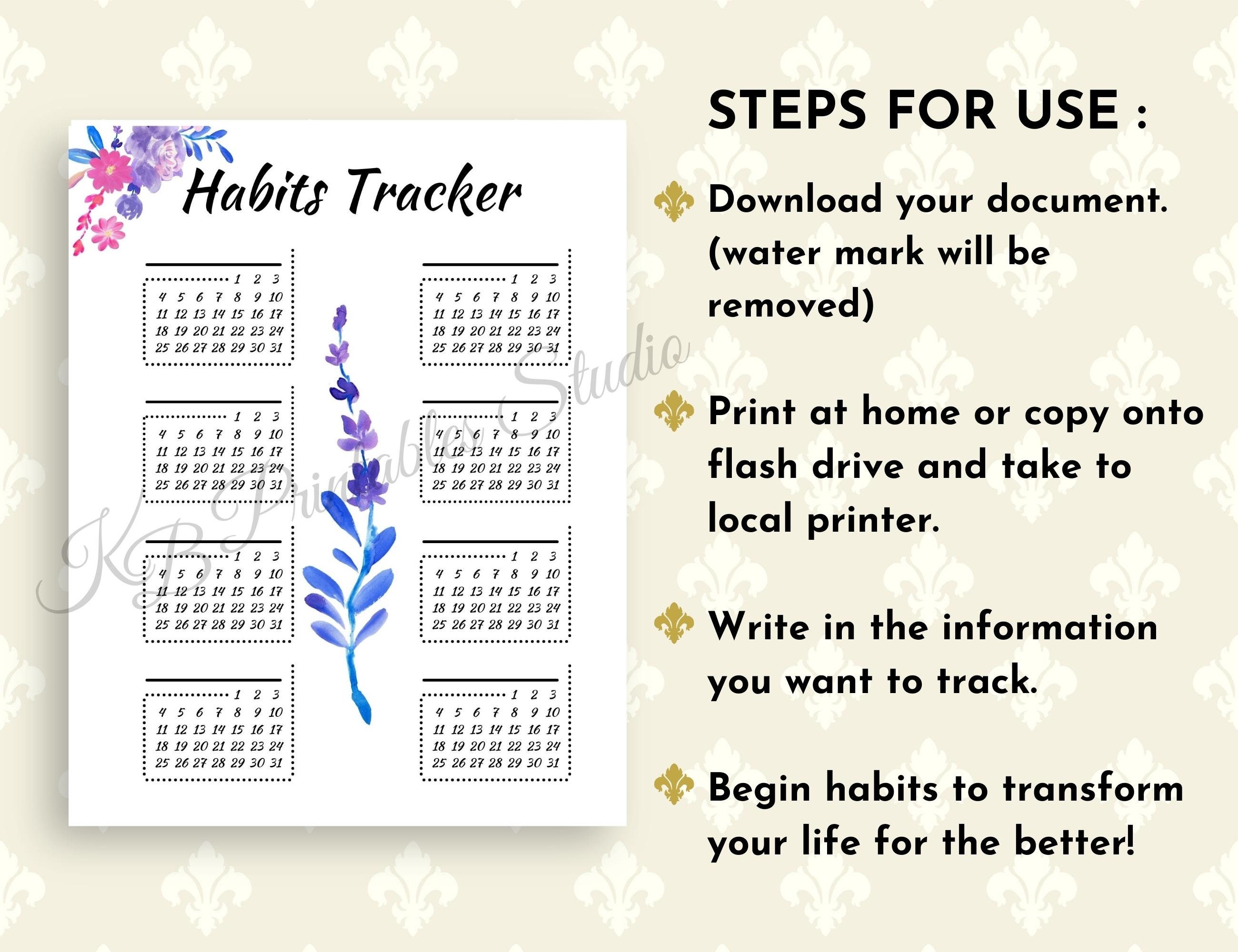 Habit Tracker, 8 in 1 Mini Habit Tracker, Health and Fitness Chart ...