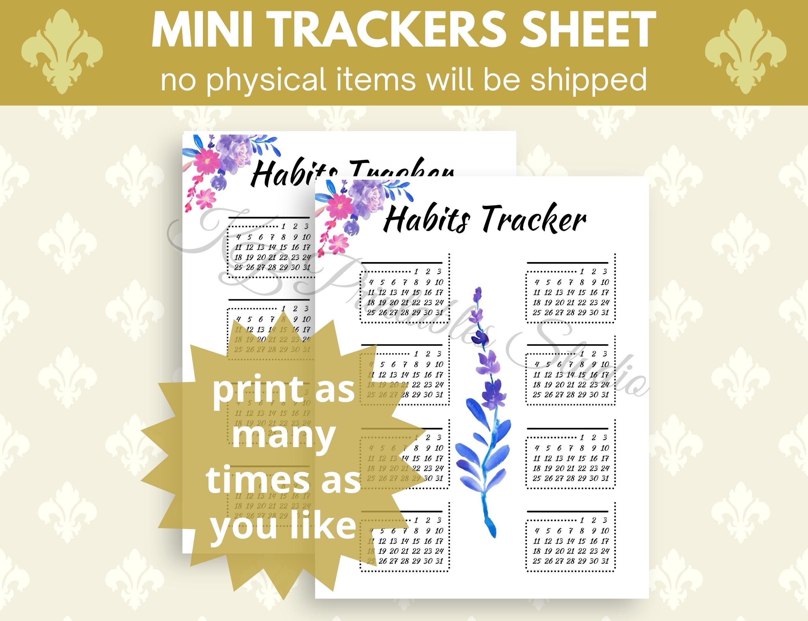 Habit Tracker, 8 in 1 Mini Habit Tracker, Health and Fitness Chart ...