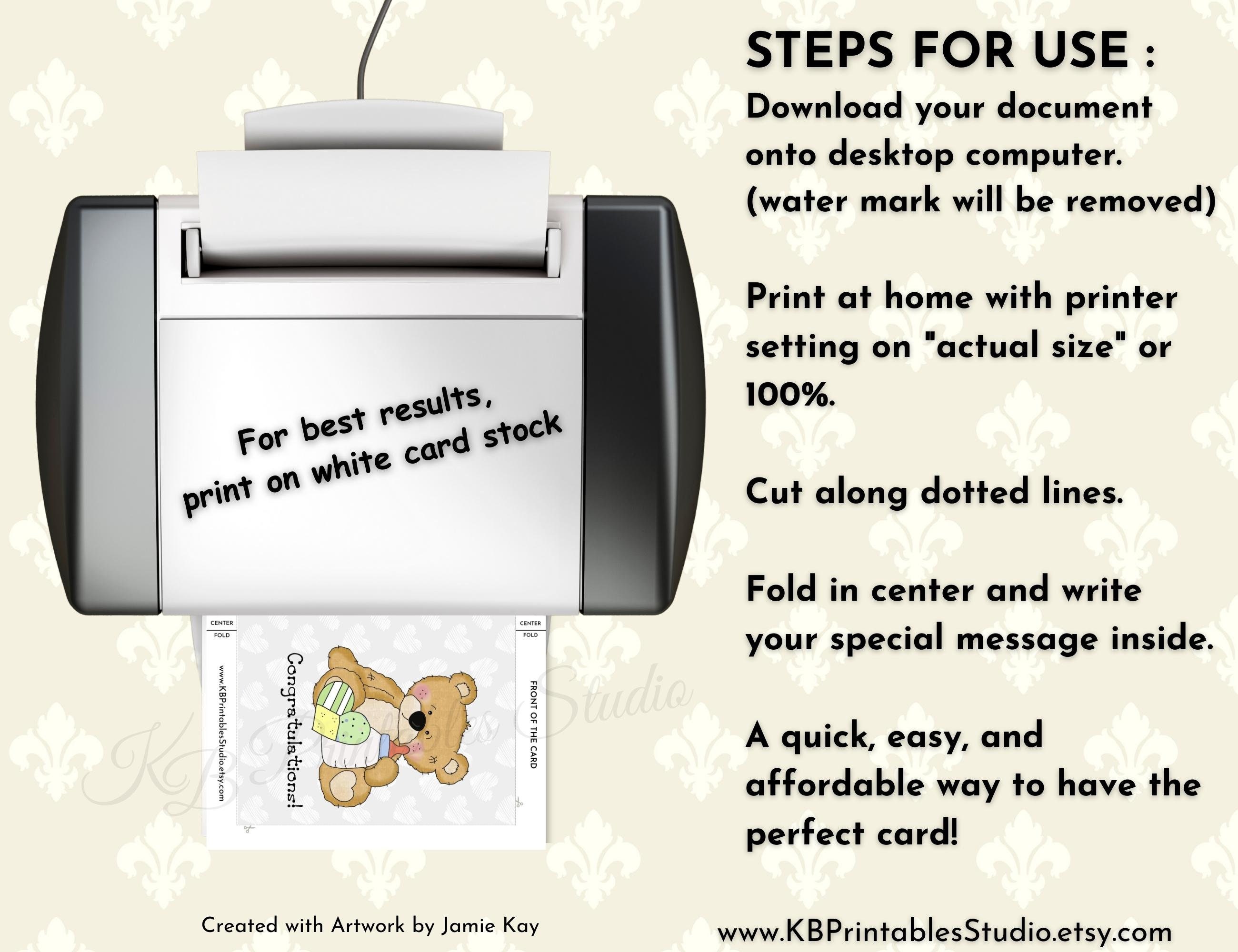 Printable Teddy Bear Card New Baby Card Baby Boy Card Baby - Etsy