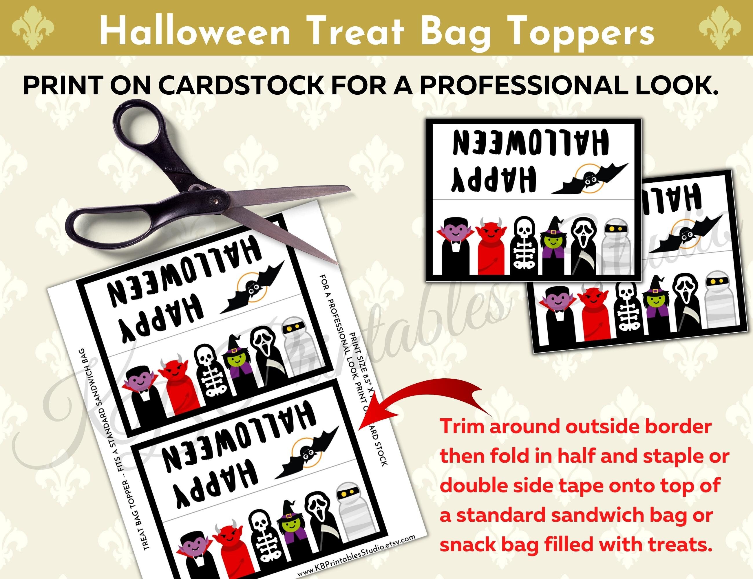 Printable Treat Bag Topper, Halloween Treat Bags, Trick or Treat Bag ...