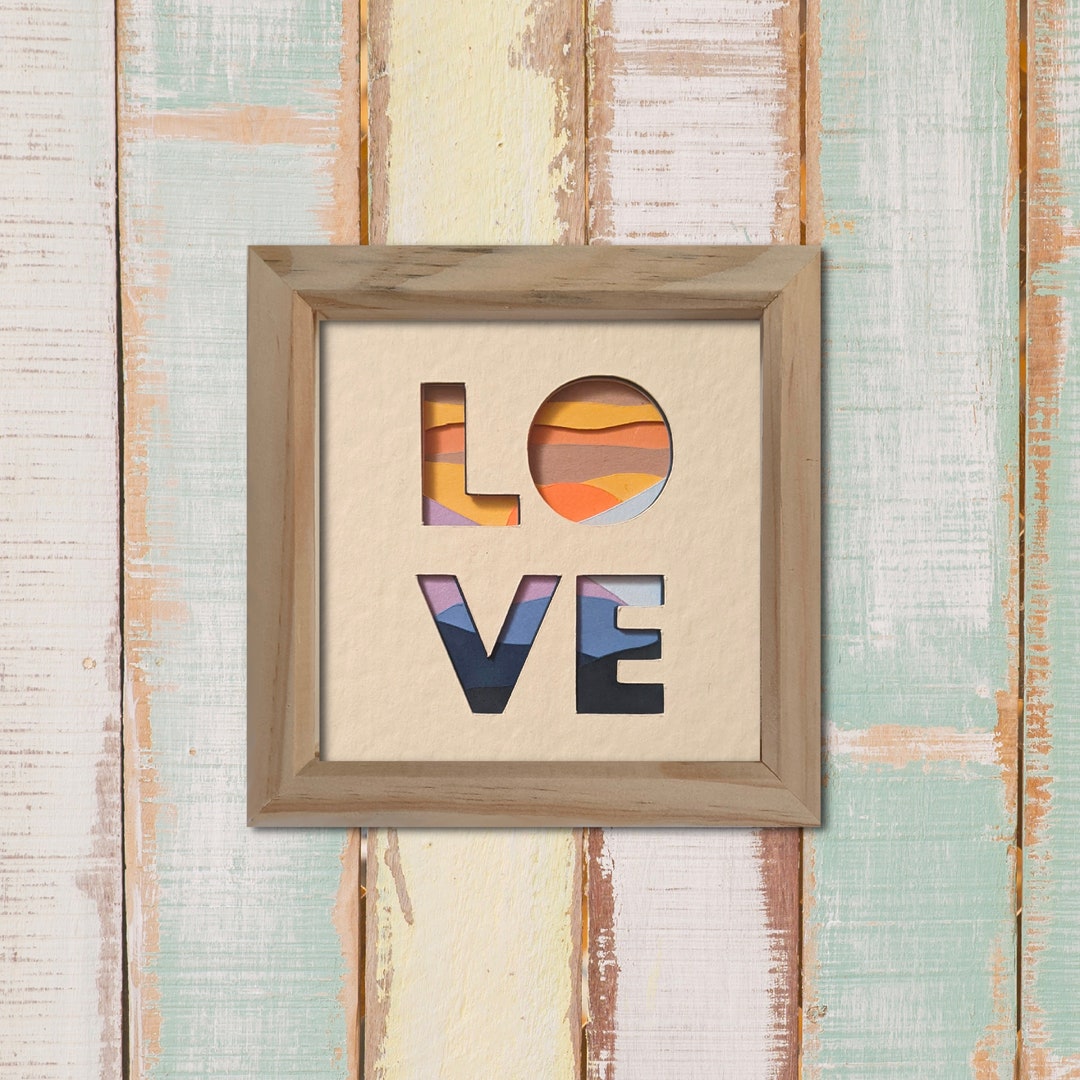 Love Sunset 3d Layered Papercraft Paper Art Gift for - Etsy UK
