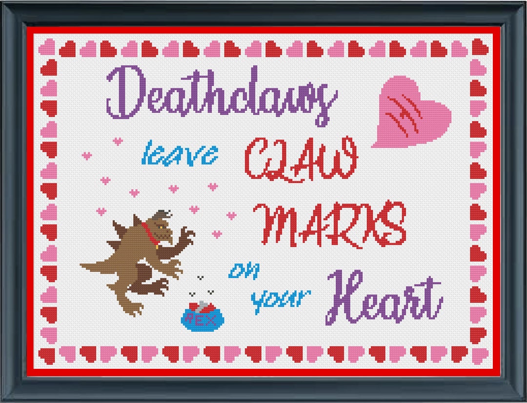 Deathclaws Leave Claw Marks on Your Heart Fallout Cross Stitch Pattern ...