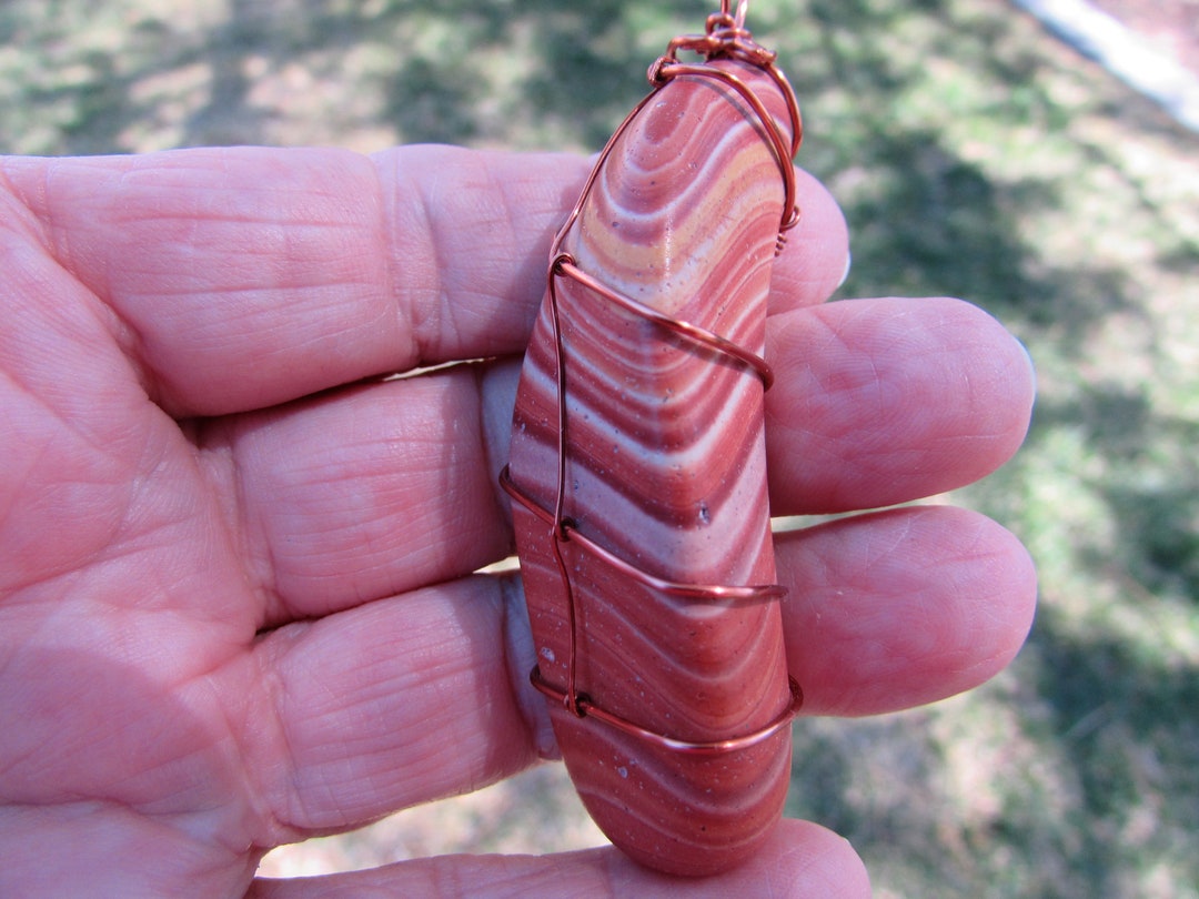 Nevada Wonderstone Pendant, Wire Wrapped Stone, Polished Stone - Etsy