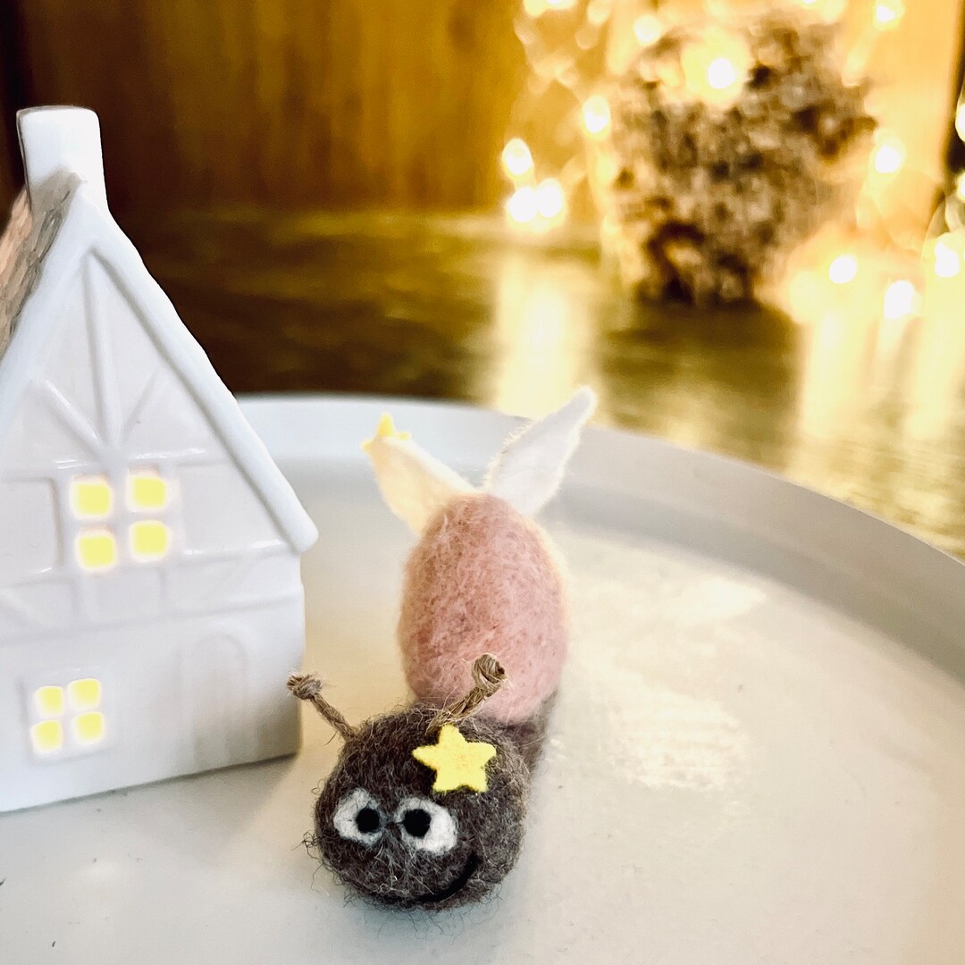 Felted Snail With Angel Wings and Stars 022 - Etsy