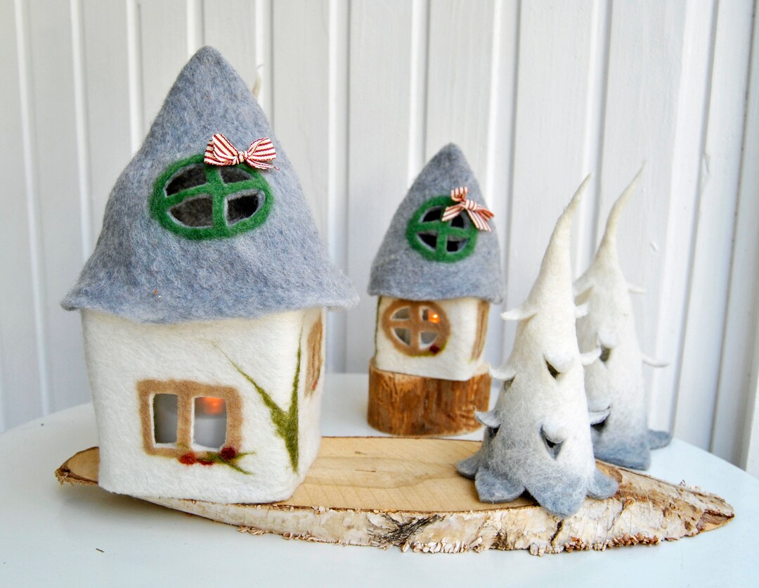 Felt Happy Little House With Lighting Great - Etsy