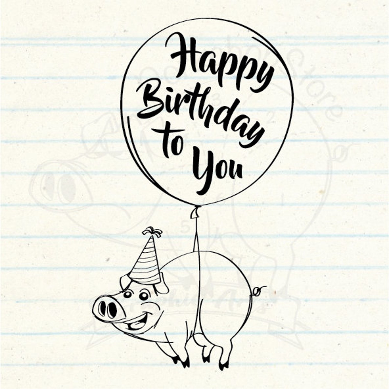 Pig Svg Flying Pig Svg Piggy Svg Happy Birthday Svg - Etsy