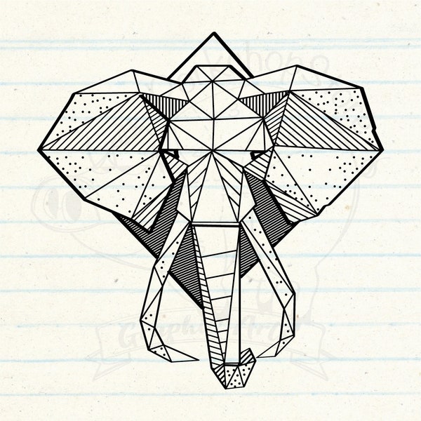 Geometric Elephant - Etsy