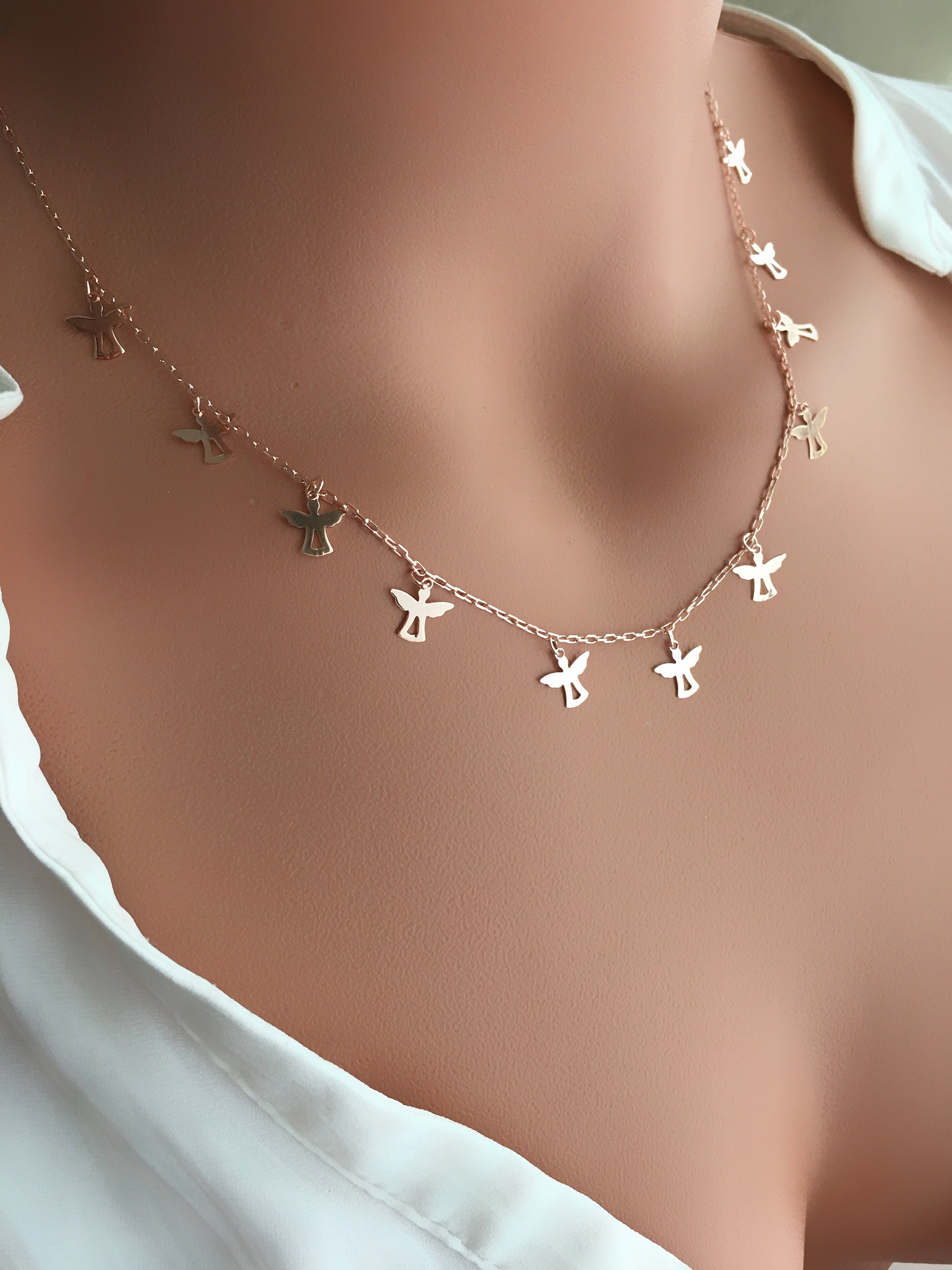 Angel Necklace / Angel Choker / 925 Sterling Silver Necklace / - Etsy
