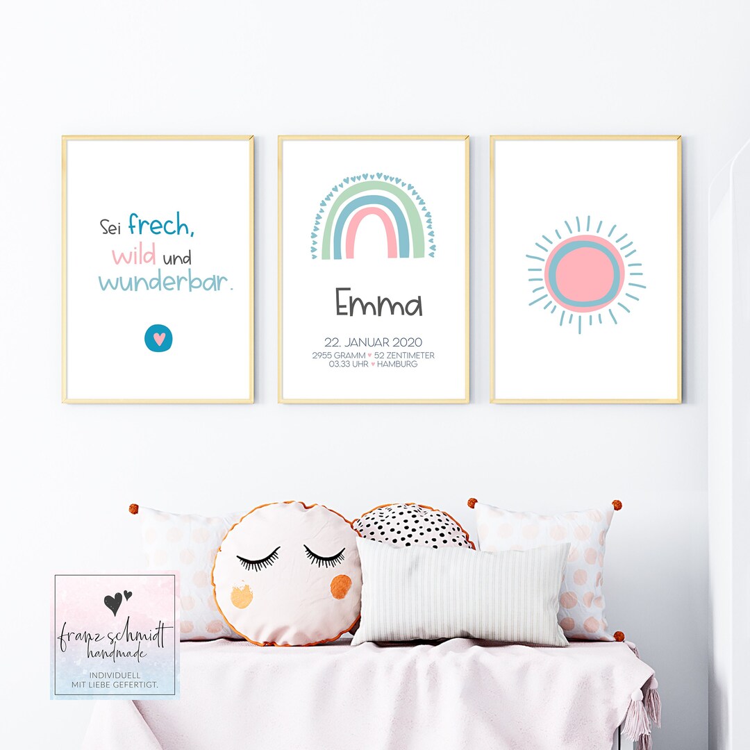 Bundle of 3: Birth Data Poster Birth Posters Birth - Etsy