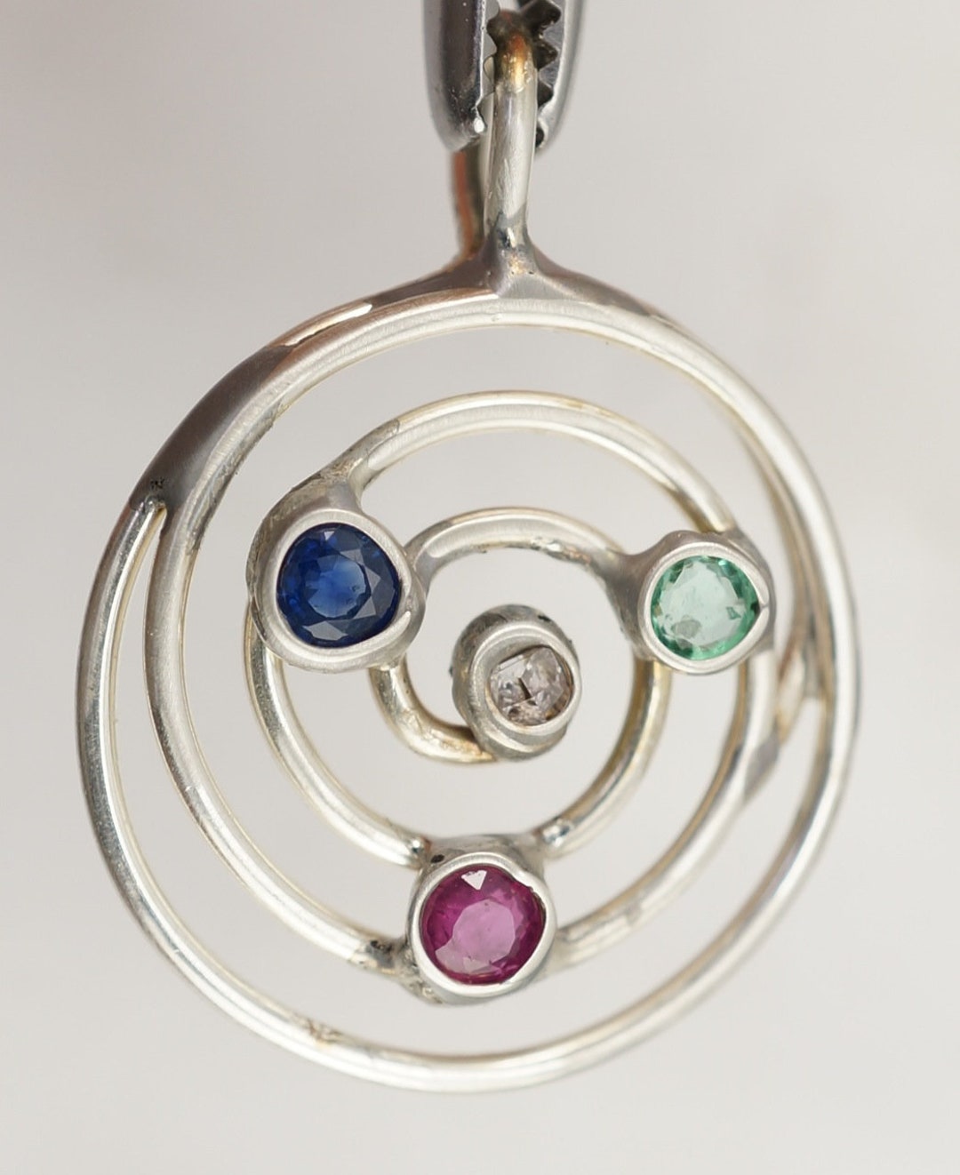 Ruby Emerald Sapphire Diamond Amulet - Etsy UK