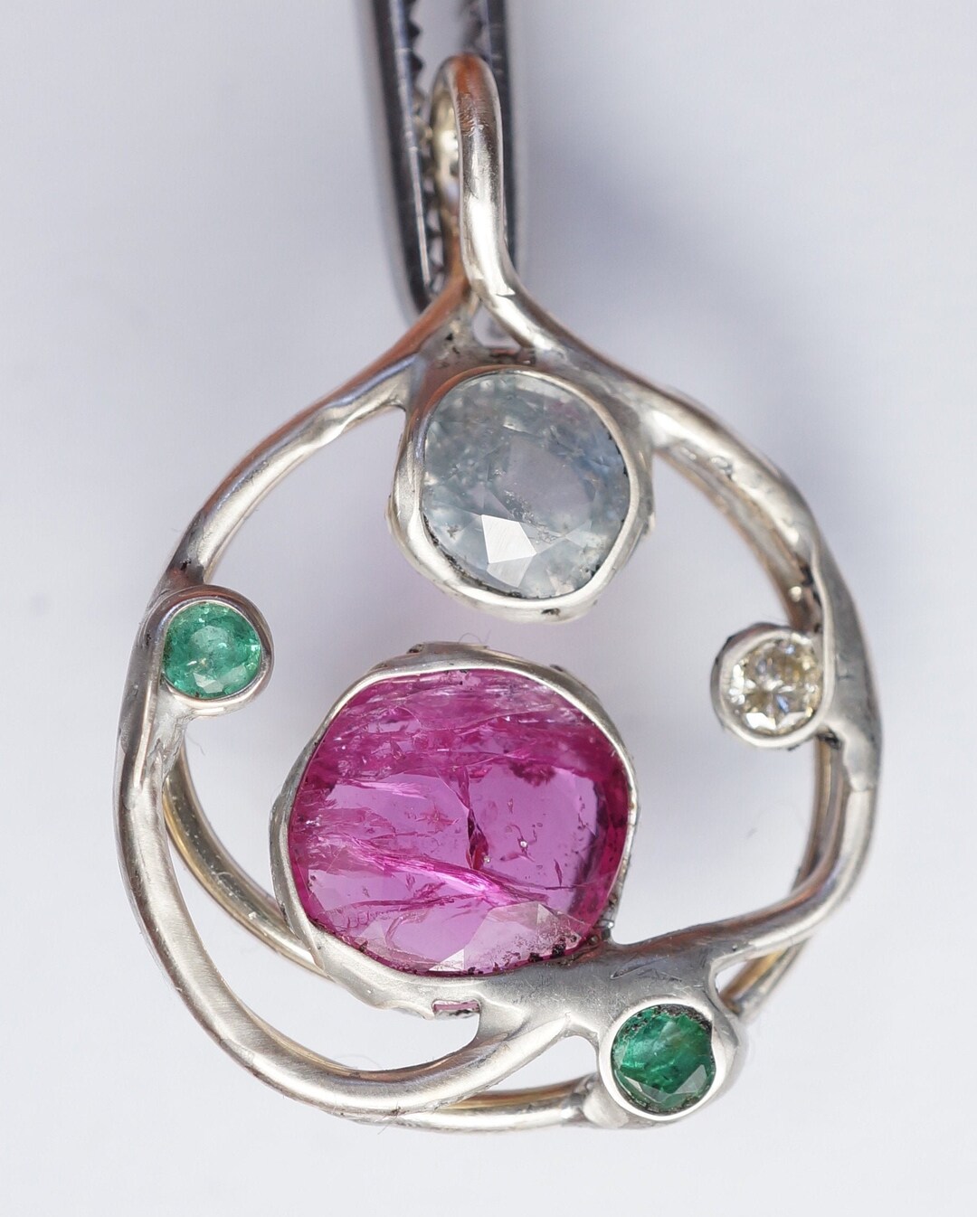 Sapphire Ruby Emerald Diamond Pendant - Etsy