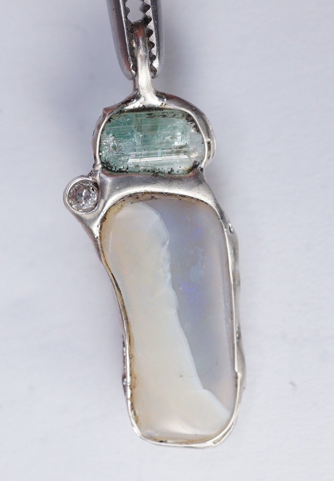 Amulette en diamant opale de tourmaline - Etsy France