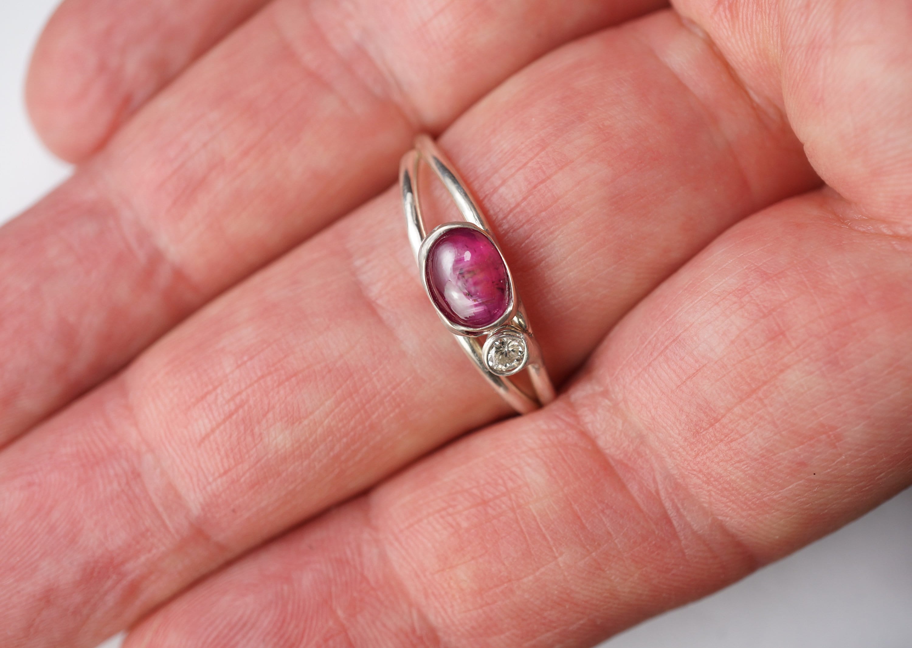 Buy Men's Created Star Ruby Ring Danson 10k White Gold Online In India ...