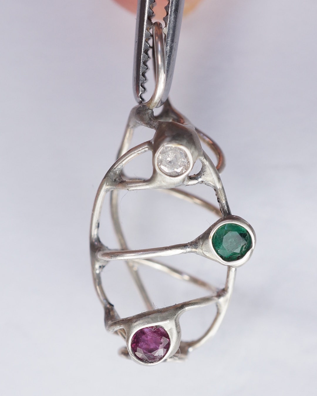 Ruby Emerald Diamond Amulet - Etsy Hong Kong